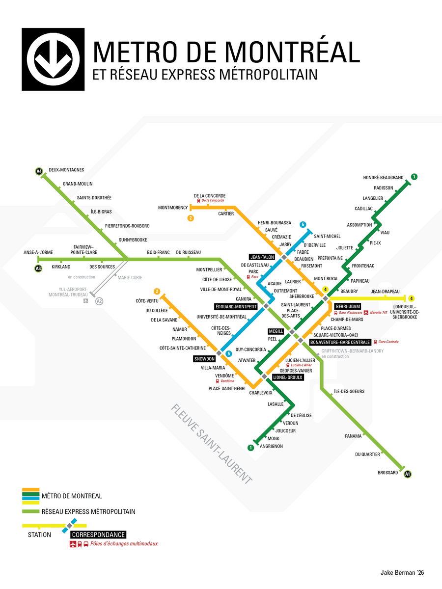 Montreal Metro map print – 53 Studio
