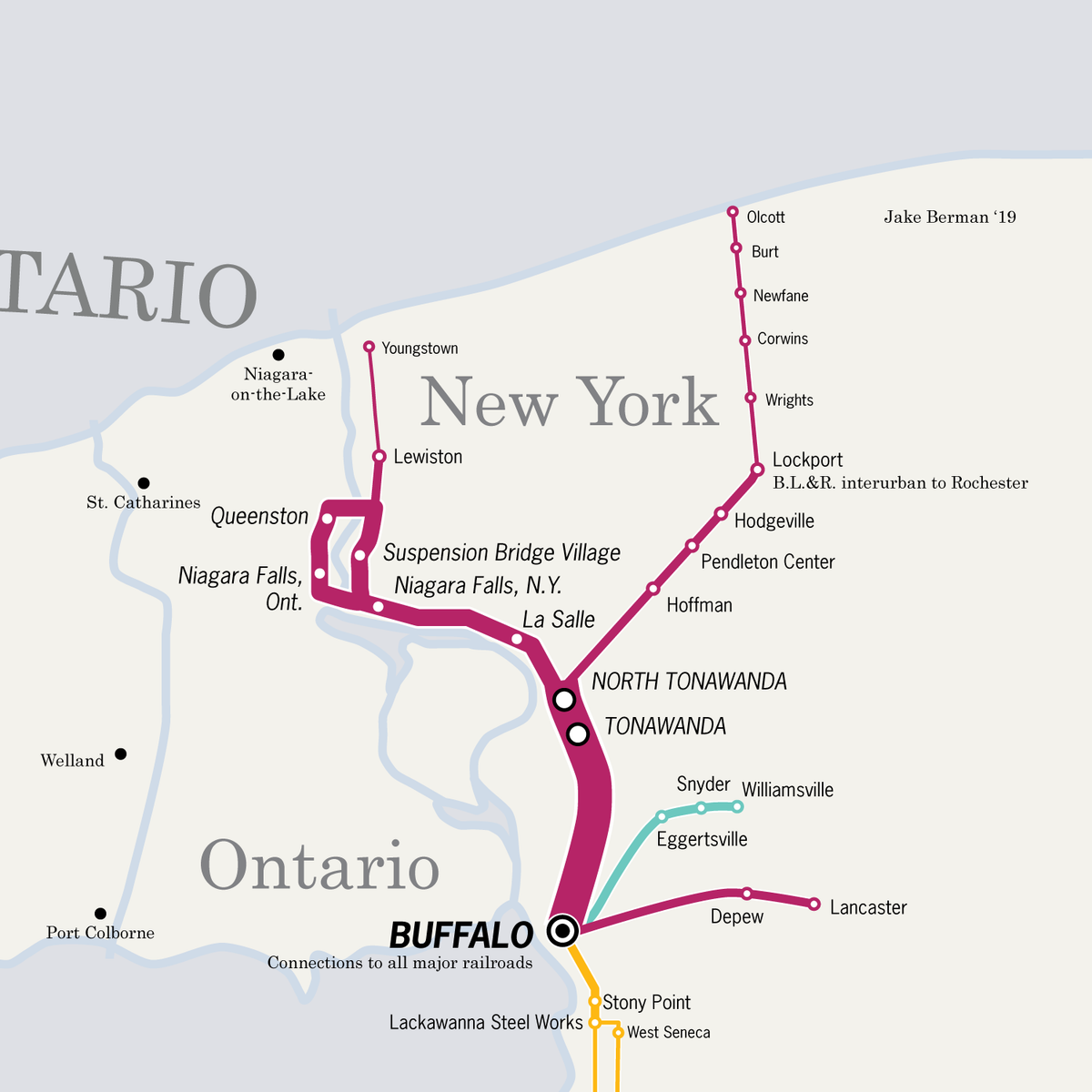 Buffalo Interurban Electric Railways map, 1910 – 53 Studio