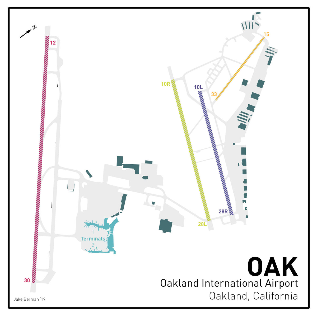 Oakland International Airport map – 53 Studio