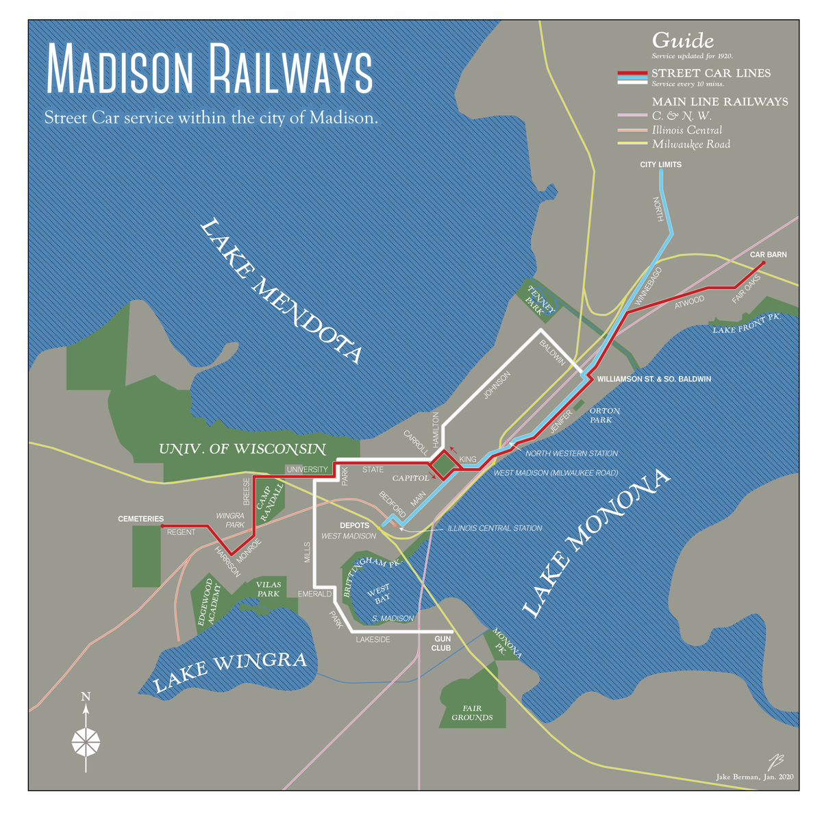 Madison, Wisconsin streetcar system, 1920 – 53 Studio