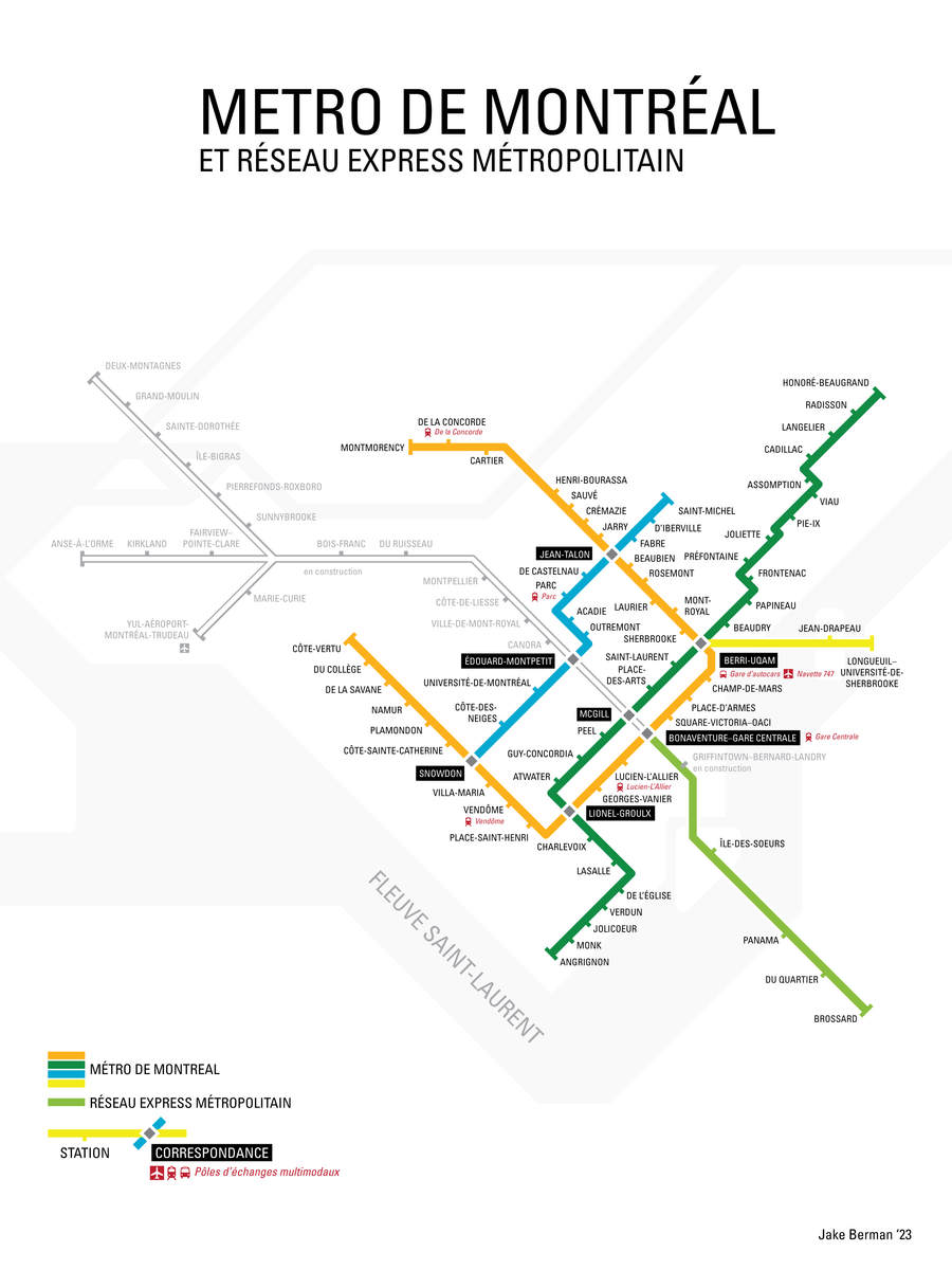 Montreal Metro map print – 53 Studio