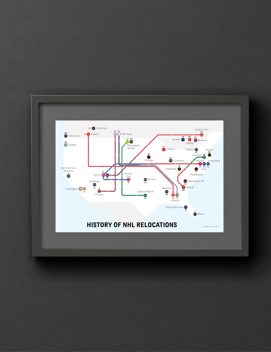 History of NHL team relocations: a diagram – 53 Studio