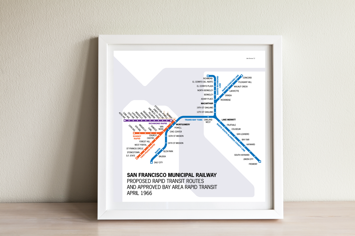 San Francisco Muni Rapid subway proposal and the approved BART system ...
