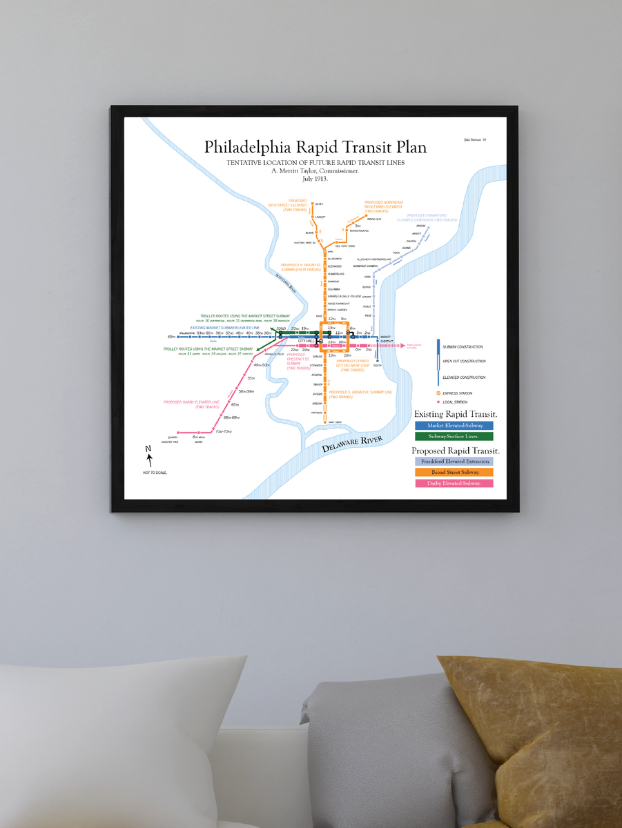 Philadelphia planned rapid transit map, 1913 – 53 Studio
