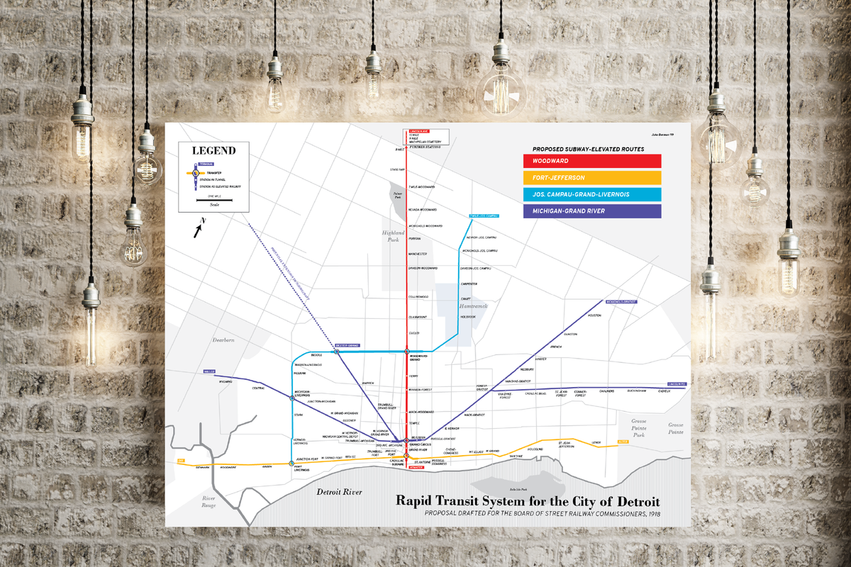 Detroit subway system proposal, 1918 – 53 Studio