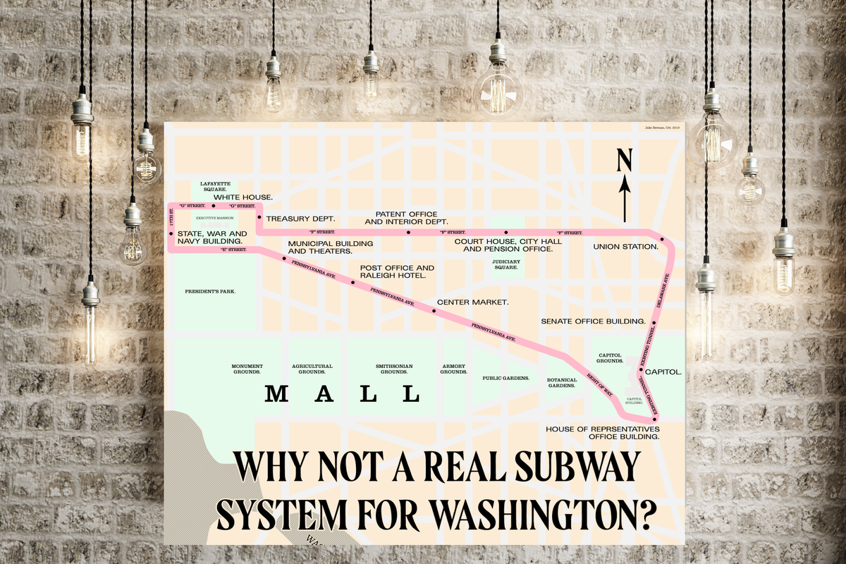 Washington, DC proposed subway map, 1909 – 53 Studio