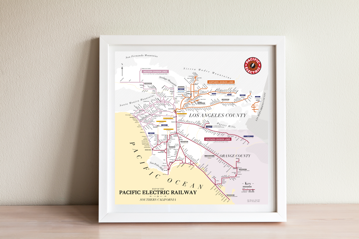Los Angeles Pacific Electric Railway system map, 1912 – 53 Studio
